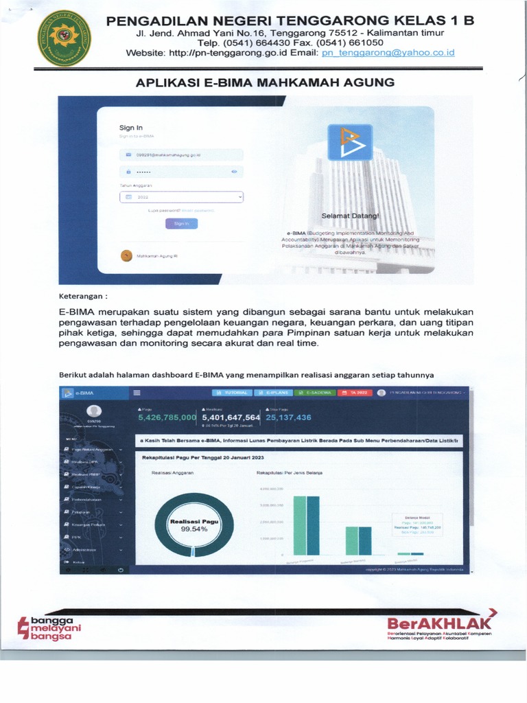 Aplikasi E-Bima Mahkamah Agung | PDF