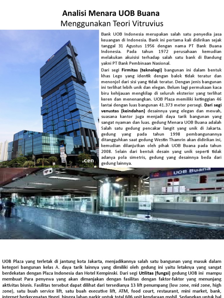 Analisis Menara UOB Buana: Keunikan & Fasilitas | PDF