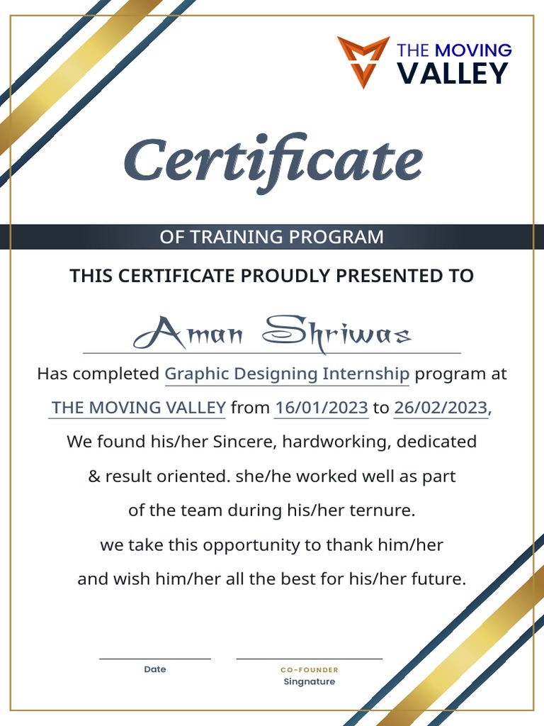 Certificate: of Training Program | PDF