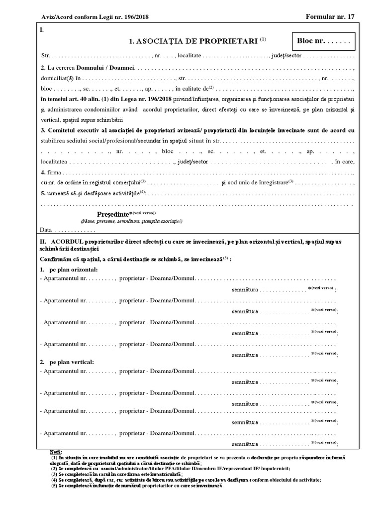 Acord Asociatie de Proprietari, Infintare Firma | PDF