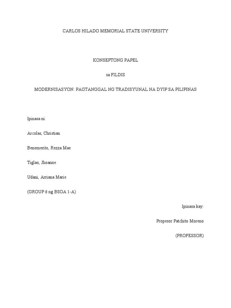 Modernisasyon | PDF