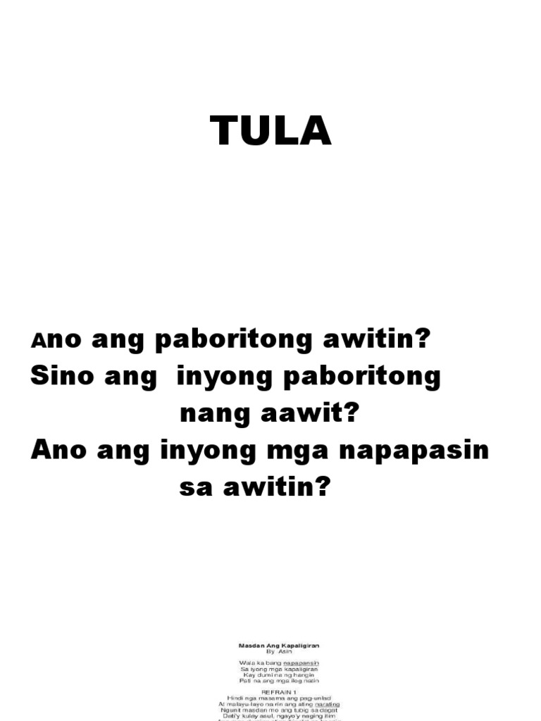 Tula Salitaan | PDF