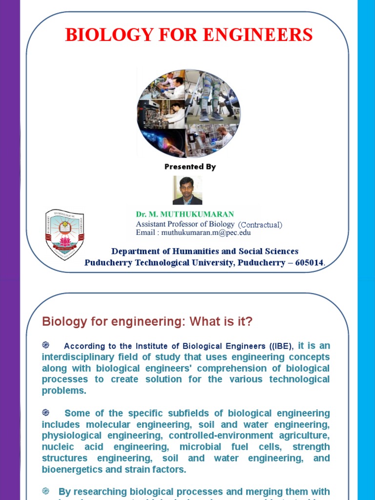 Biology for Engineers Overview | PDF | Social Science | Science ...