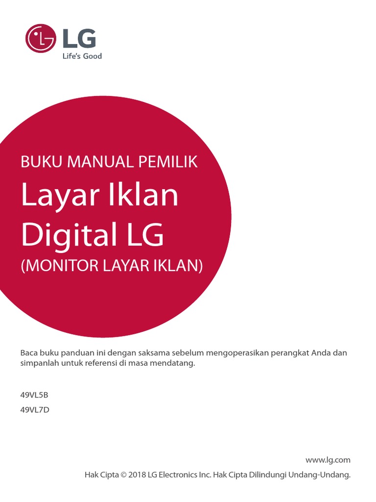 Buku Manual Layar Iklan LG | PDF