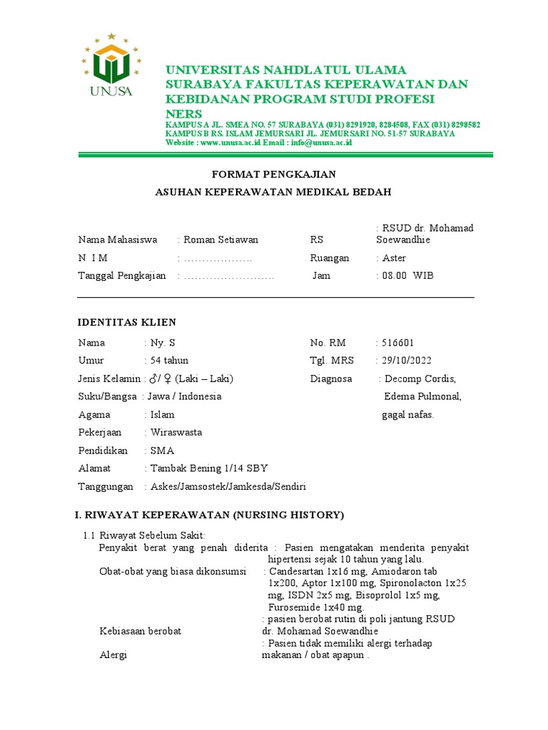 Format Pengkajian KMB new-1 | PDF