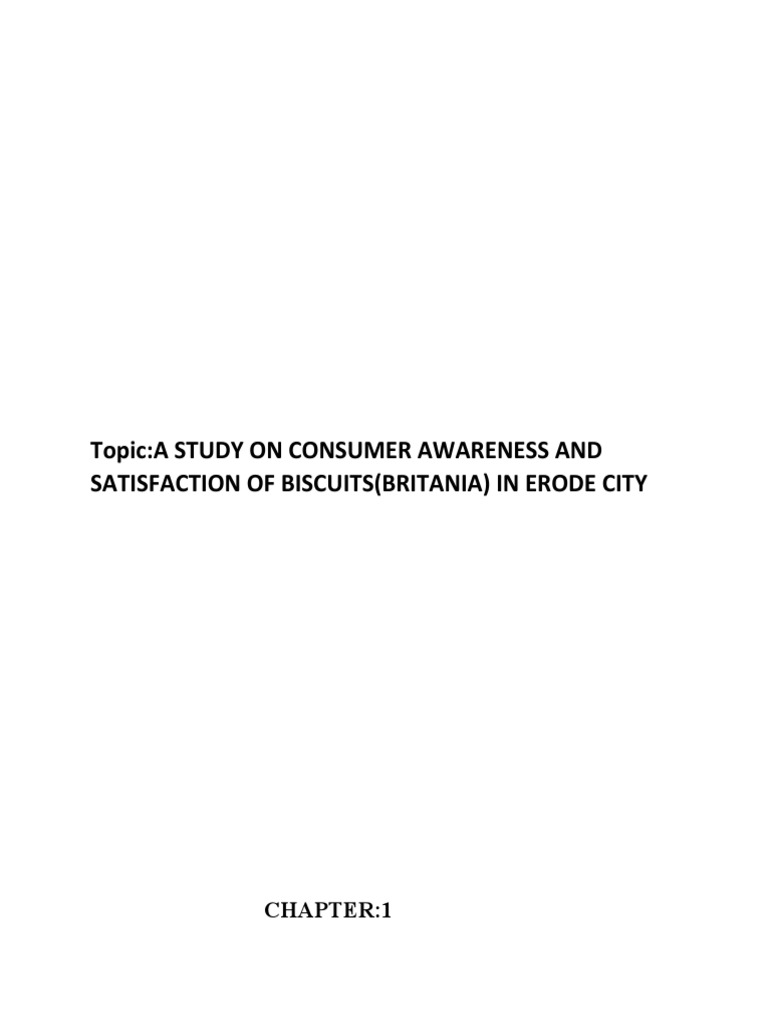 Britannia Biscuit Study in Erode | PDF