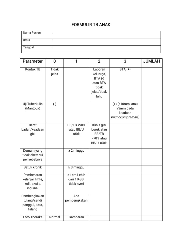 FORMULIR TB ANAK-1 | PDF