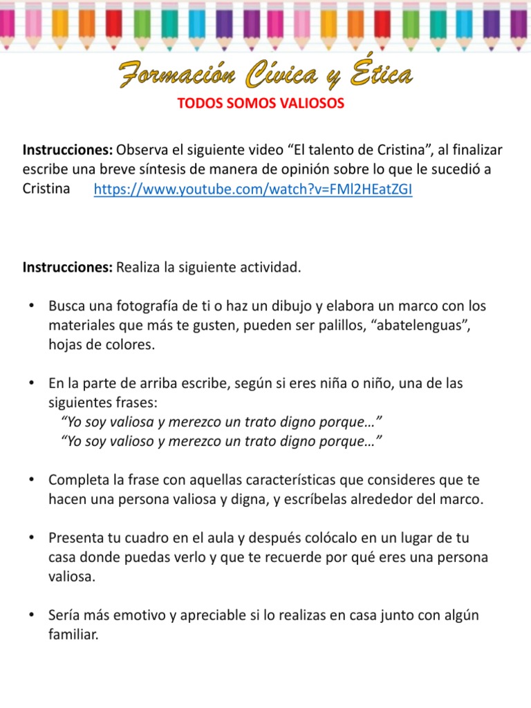 Todos Somos Valiosos | PDF