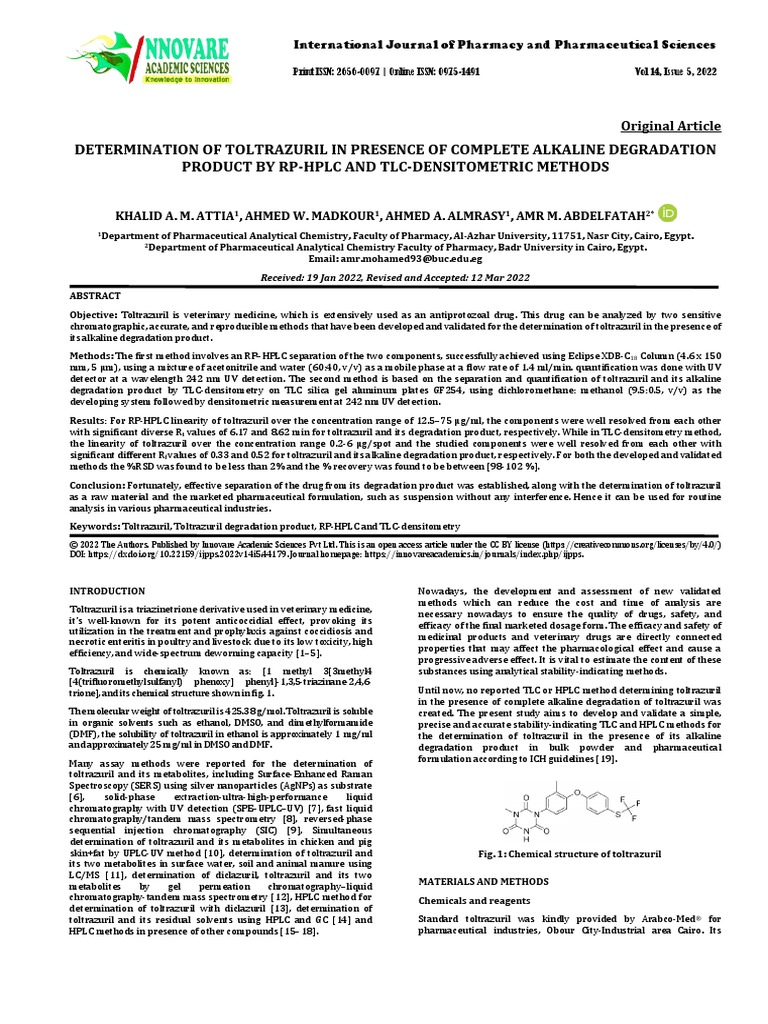 determination-of-toltrazuril-in-presence-of-complete-alkaline