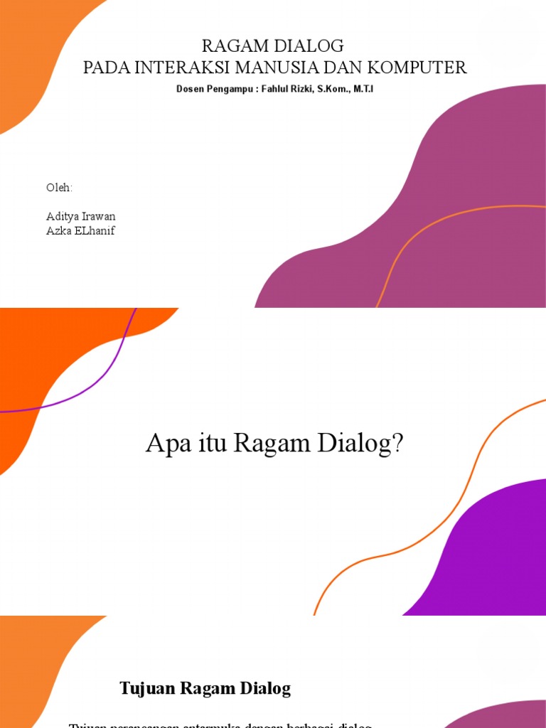 Ragam Pada Dialog IMK (Kelompok 1) | PDF