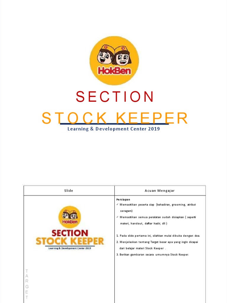 PDF Section Stock Keeper | PDF