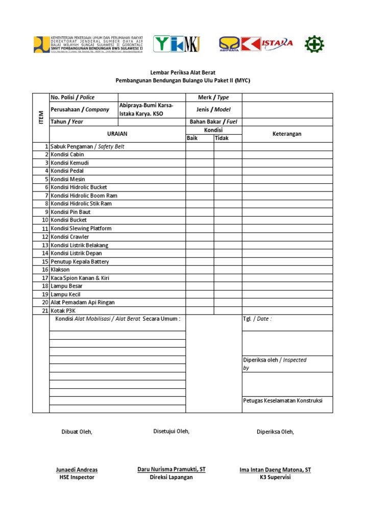 form Alat berat.pdf | PDF