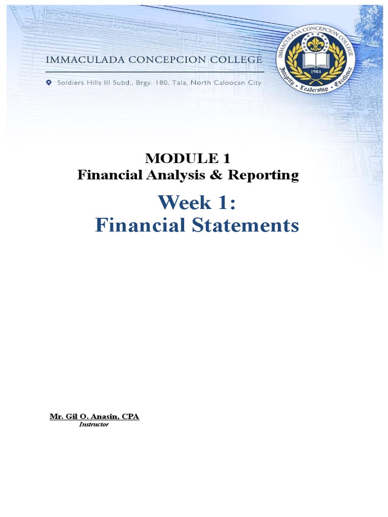 Week-1-Financial-Statements | PDF | Equity (Finance) | Financial Statement