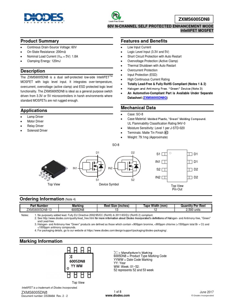 Diod S A0004145376 1-2542498 PDF | PDF | Field Effect Transistor | Mosfet
