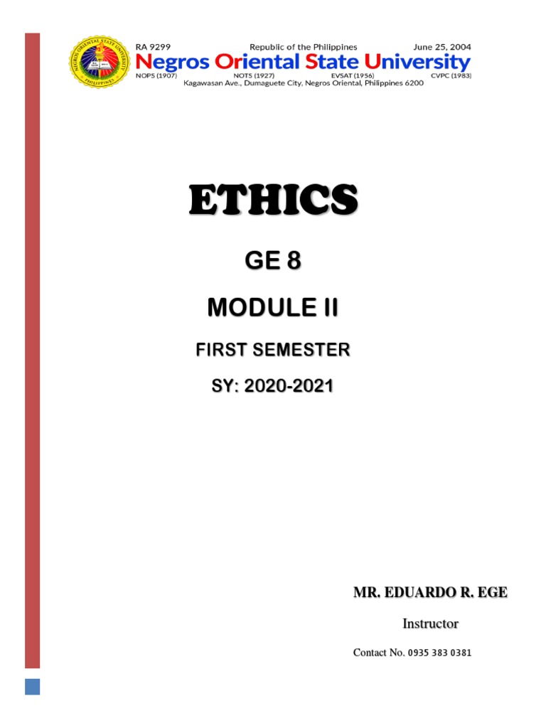Ge 8 Module 2 | PDF | Morality | Reason