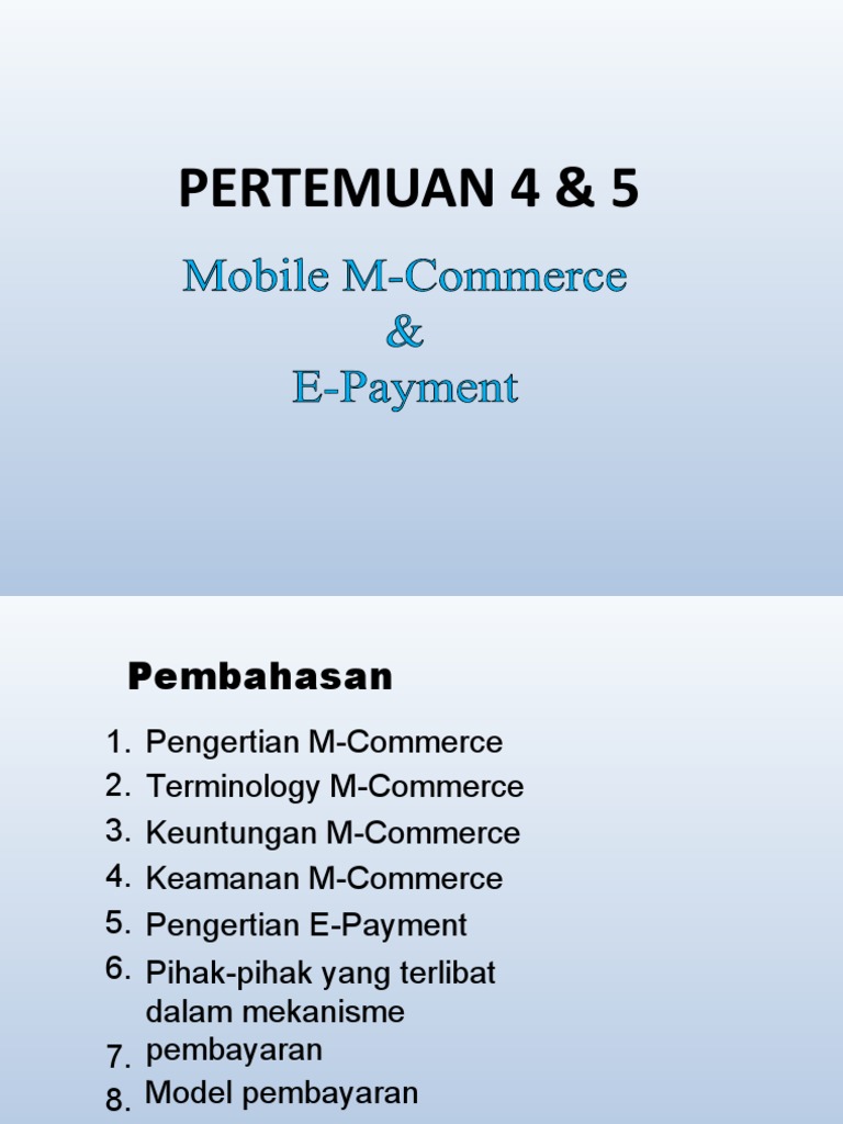 M-Commerce dan E-Payment: Keamanan & Model | PDF | Komputer