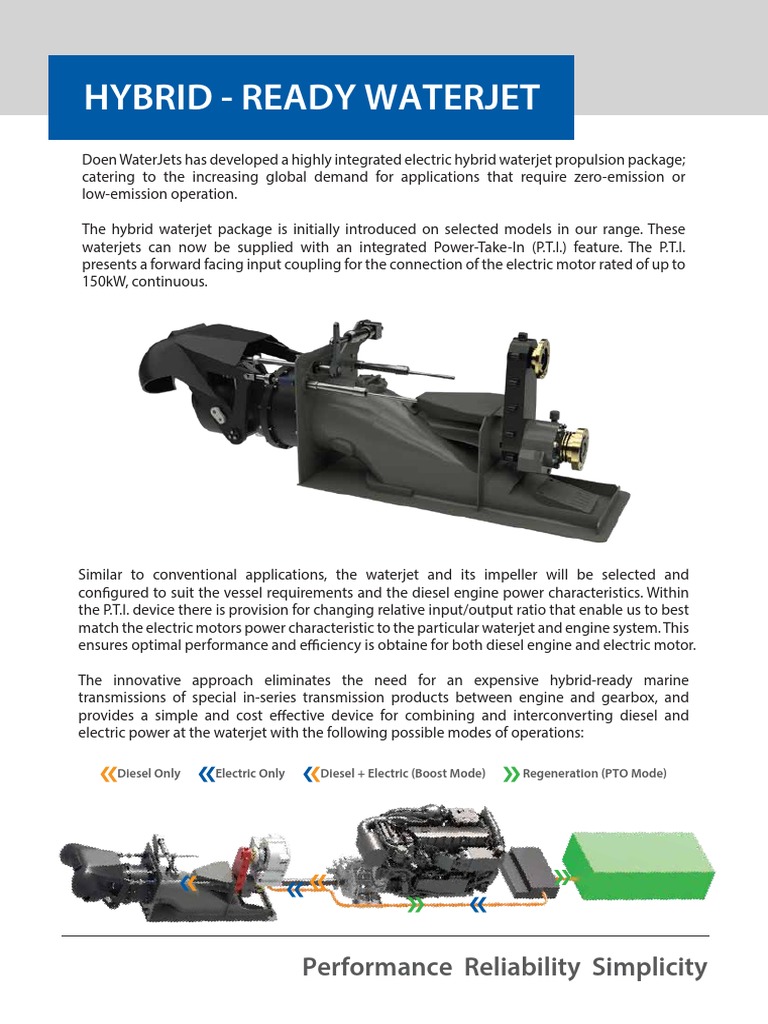 Hybrid-Ready Waterjet e | PDF | Hybrid Vehicle | Electric Motor