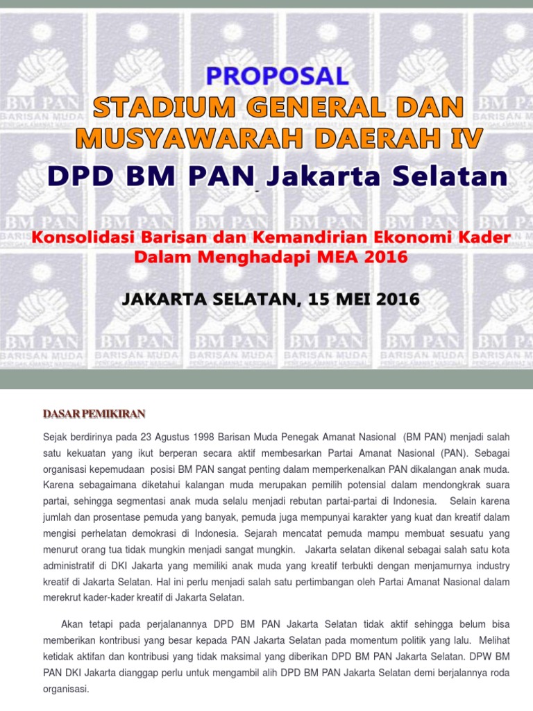 Musyawarah Daerah IV BM PAN Jakarta Selatan | PDF