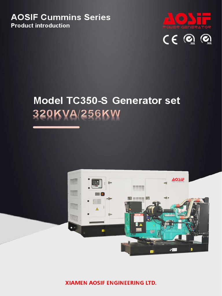 Cummins 350kW Standby Generator Specs | PDF | Electric Generator ...