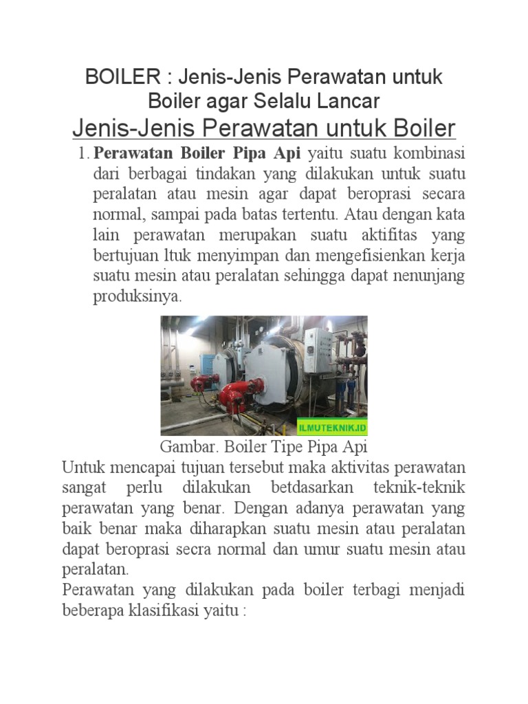 Perawatan Boiler Pipa Api | PDF | Griya & Taman | Teknologi & Rekayasa
