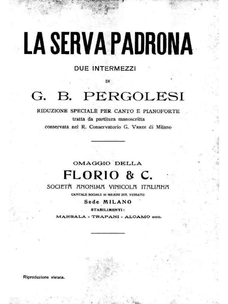 La Serva Padrona | PDF