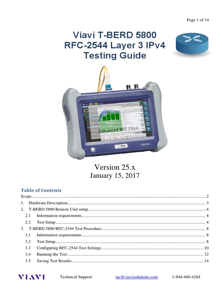 T-BERD 5800 RFC-2544 Testing Guide | PDF | Ethernet | Osi Model