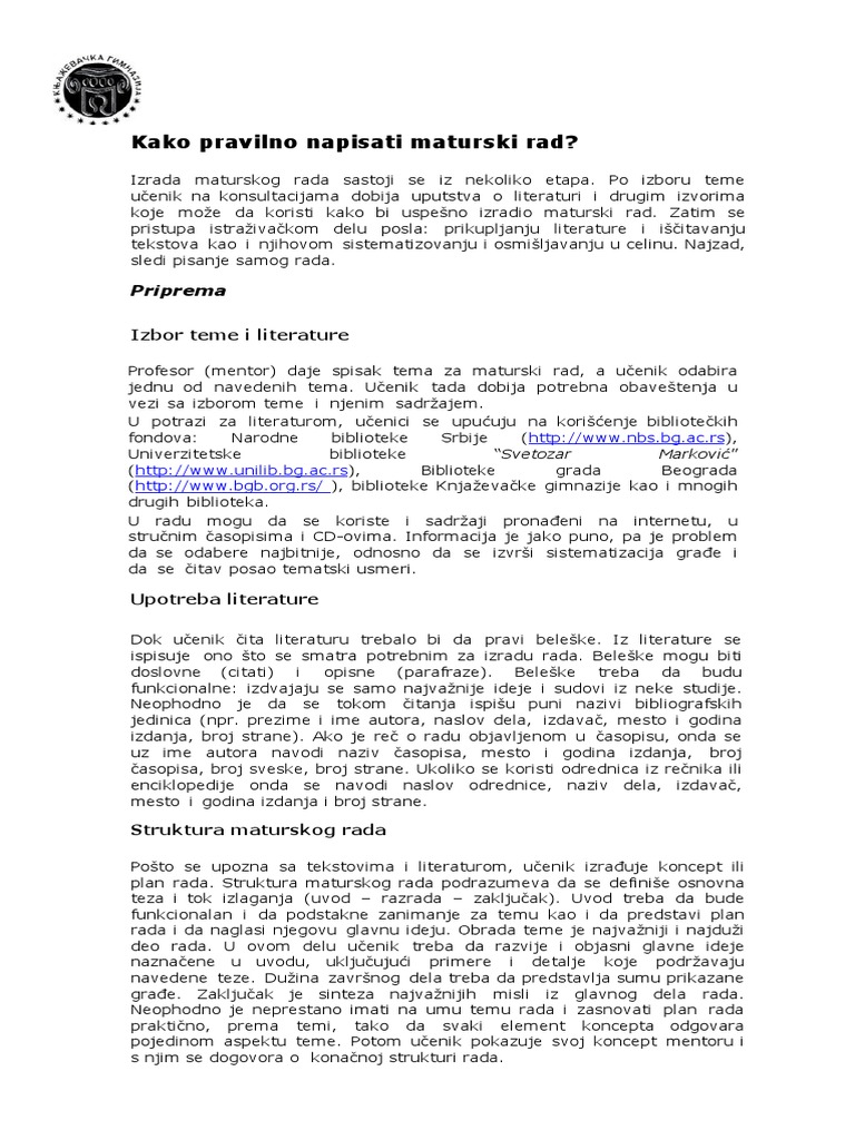 Maturski Rad | PDF