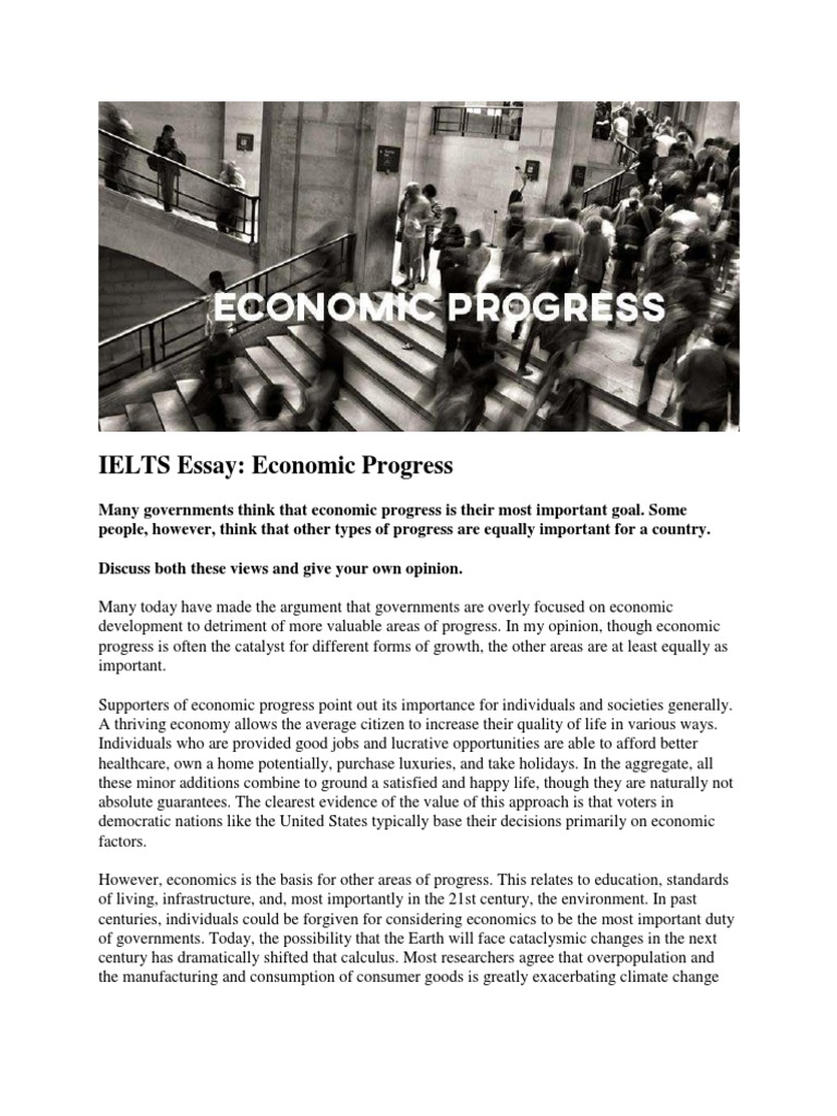 IELTS Essay Economic Progress | PDF | Economics | Economies