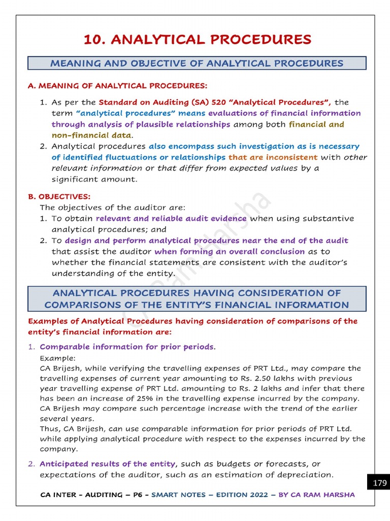Analytical Procedures PDF | PDF