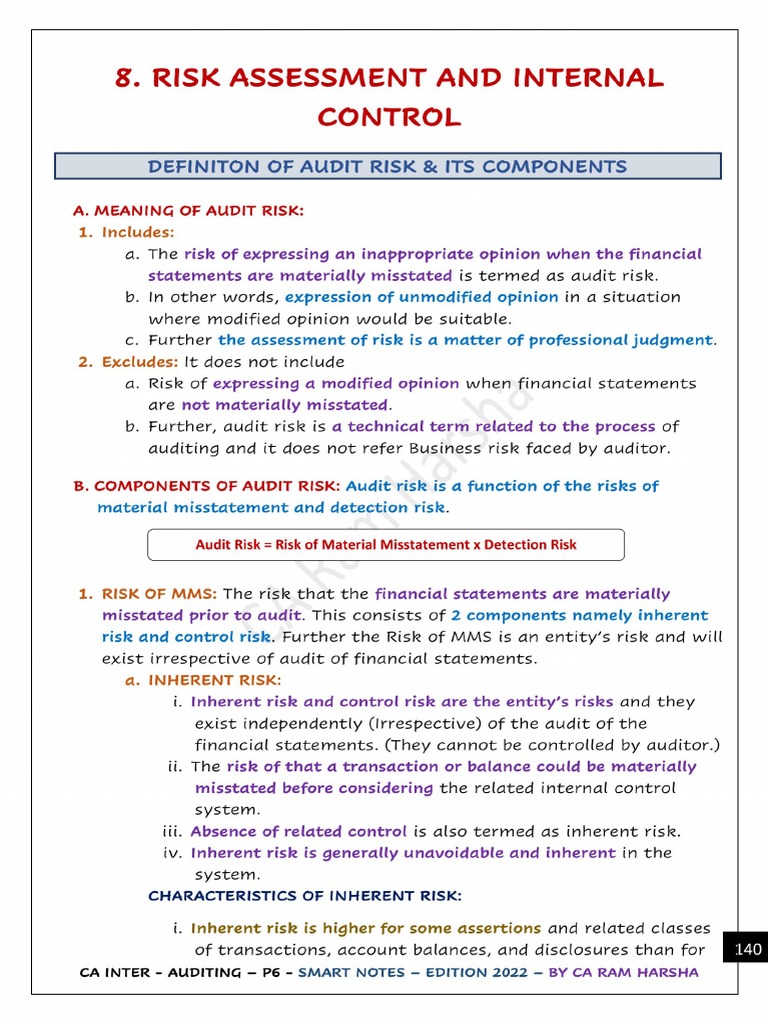 Risk Assessment and Internal Control PDF | PDF