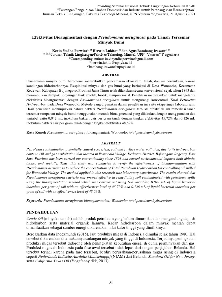 Efektivitas Bioaugmentasi Pseudomonas | PDF