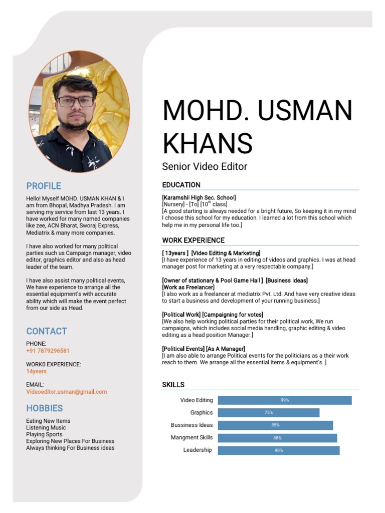 Usman New CV | PDF | Editing | Communication