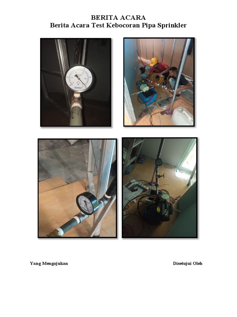 BA Test Bocor Pipa Sprinkler | PDF