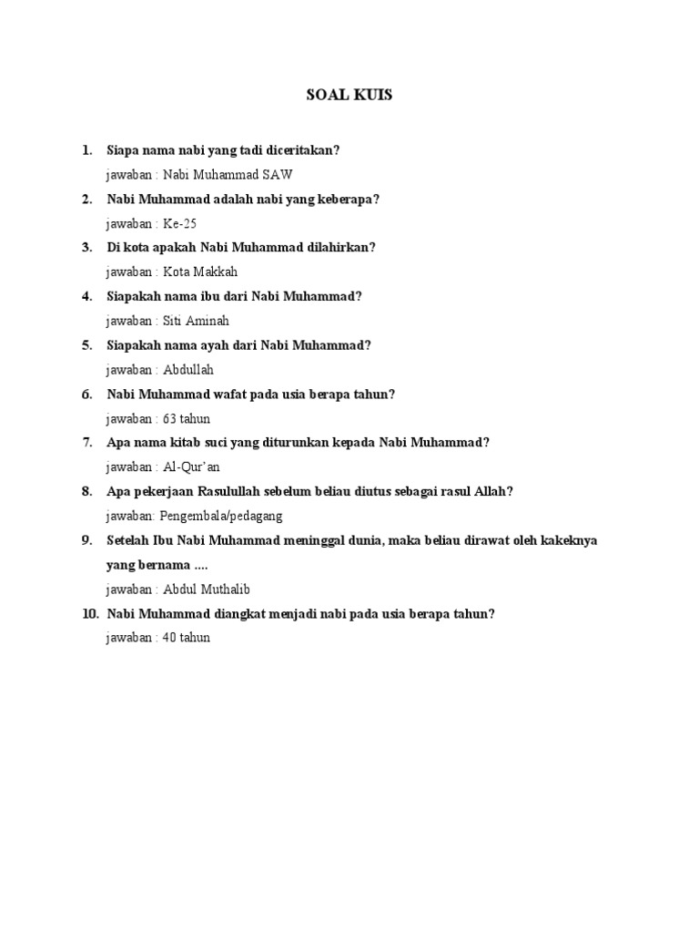10 Soal Kuis | PDF