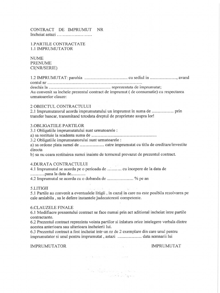Contract Imprumut | PDF