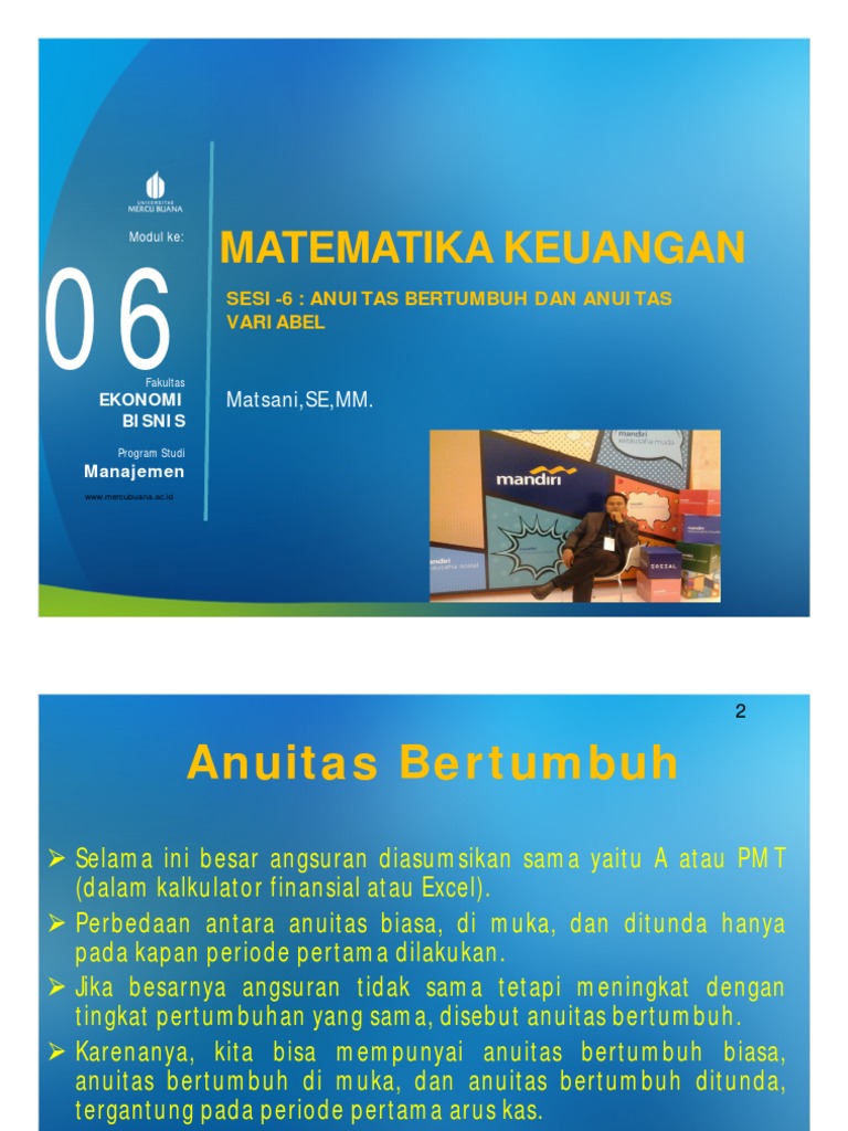 PPT Matematika Bisnis [TM6] (1) | PDF
