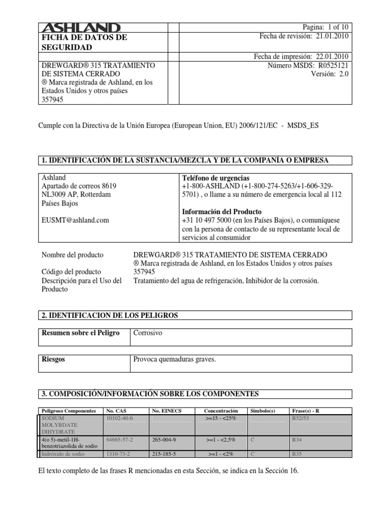 DREWGARD 315 - Ultima Version Enviada Por Laboratorio | PDF | Agua ...