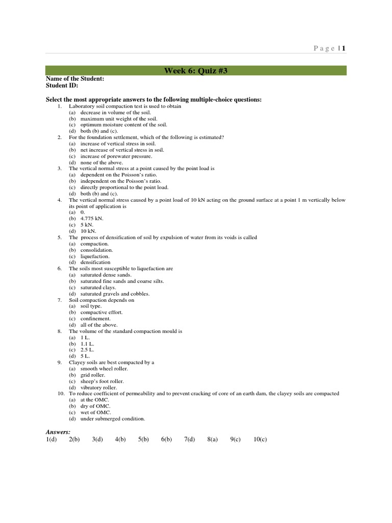 Week 6: Quiz #3 | PDF