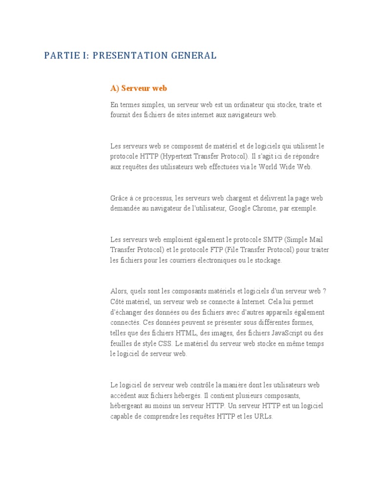 Comprendre le Serveur Web et ses Fonctions | PDF | Internet | Internet et Web