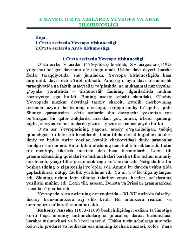 2-Ma'ruza Matni | PDF