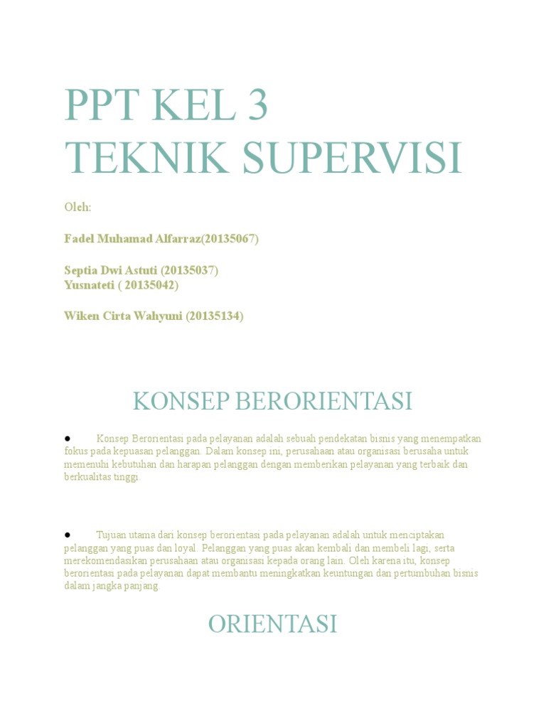 Kel 3 Mengenai Konsep Berorientasi Pada Pelayanan | PDF