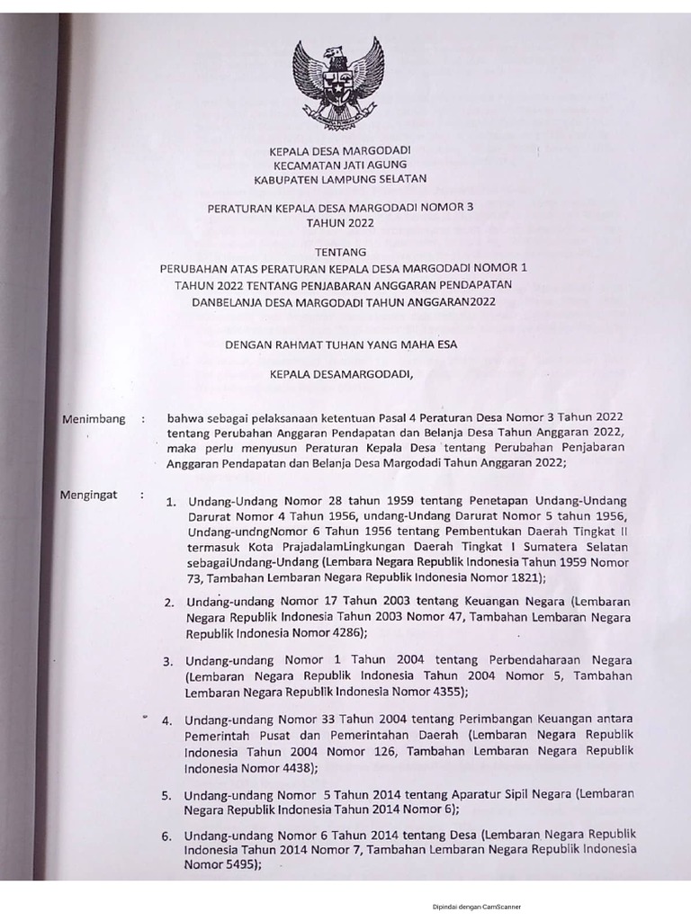 Penjabaran Perubahan APBDes PDF | PDF Penjabaran Perubahan APBDes PDF | PDF