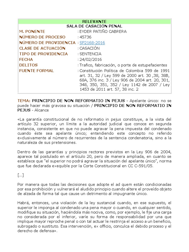 SP2168-2016 Preacuerdos y Negociaciones en El Sistema Penal Acusatorio ...