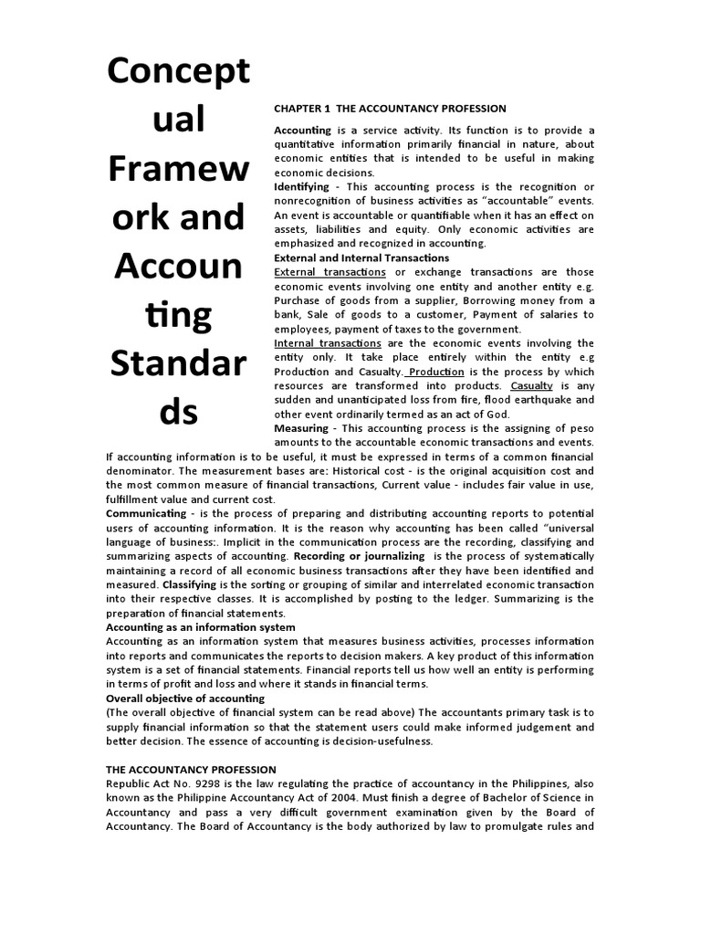 CFAS Chapter 1 Summary | Download Free PDF | Accounting | Certified Public Accountant