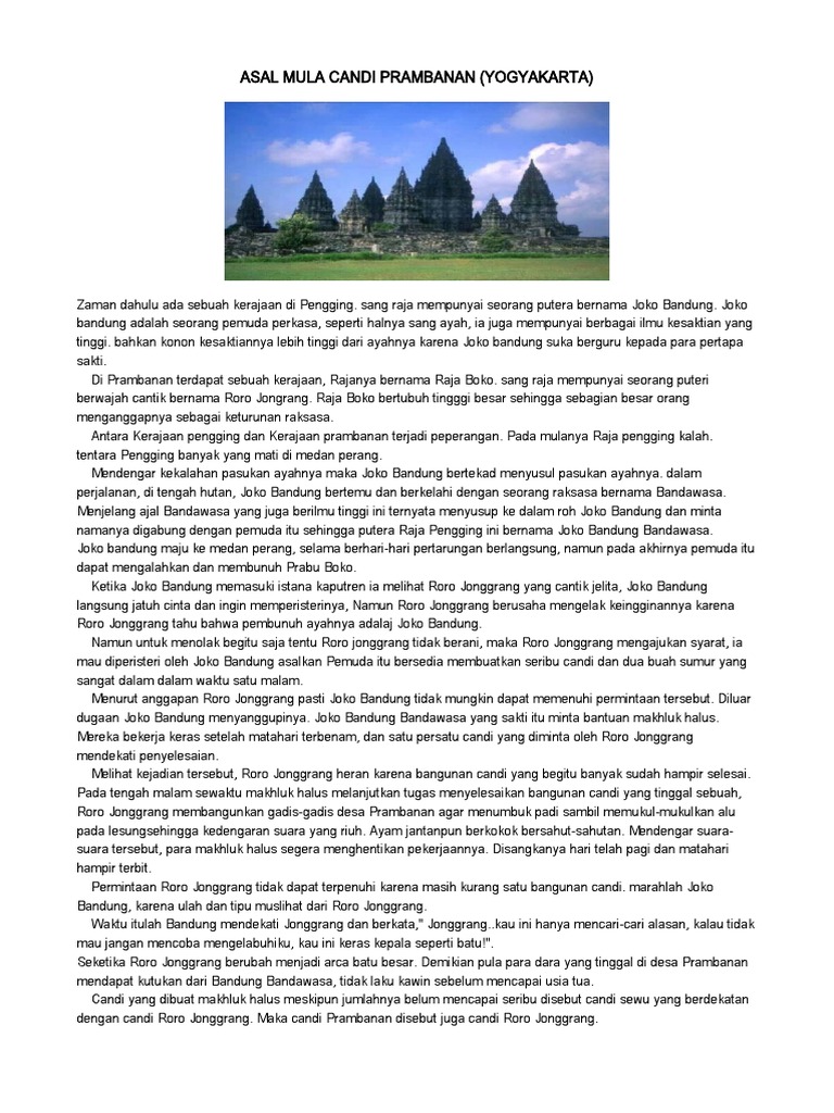 Asal Mula Candi Prambanan | PDF