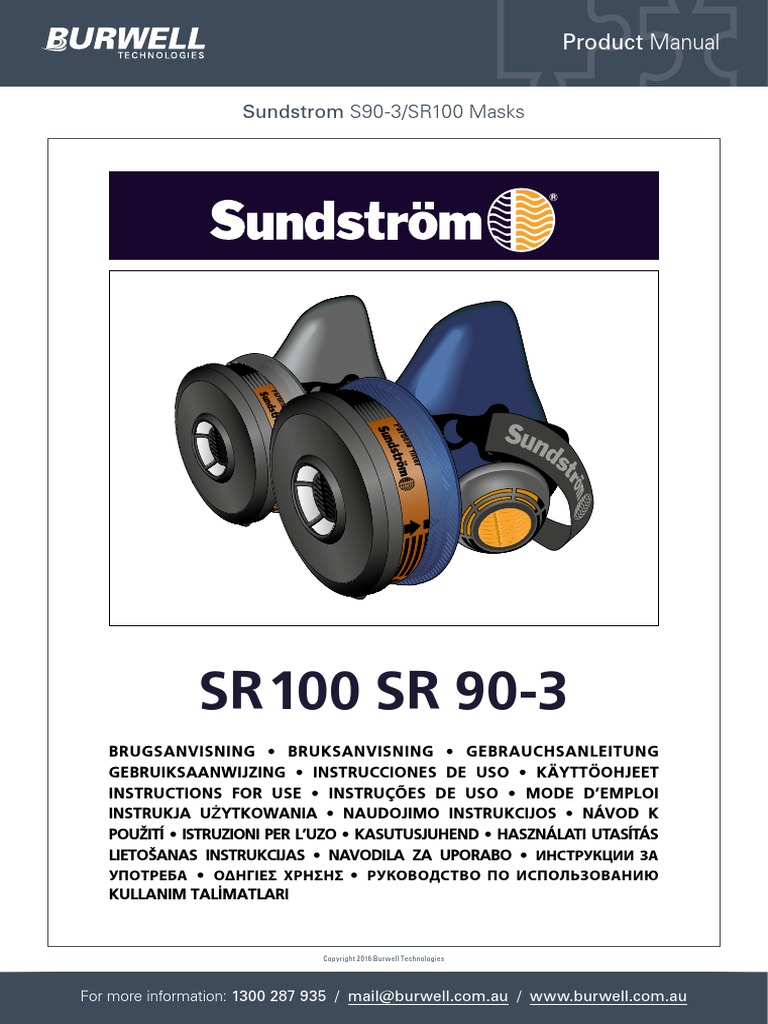 Sundstrom Masks Manual | PDF | Particulates | Chemistry