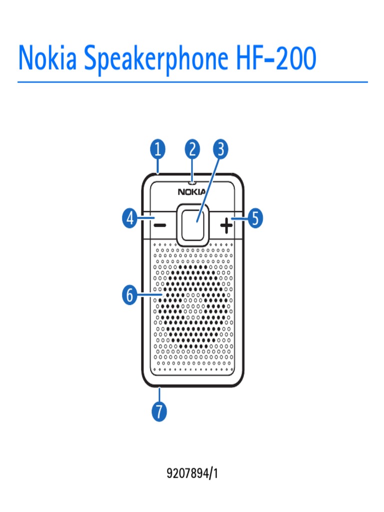 HF-200 Speakerphone Manual | PDF | Battery Charger | Bluetooth