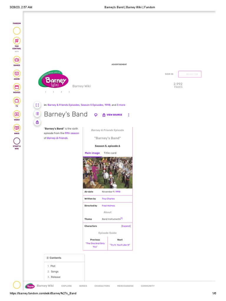 Barney's Band - Barney Wiki - Fandom | PDF | Fandom