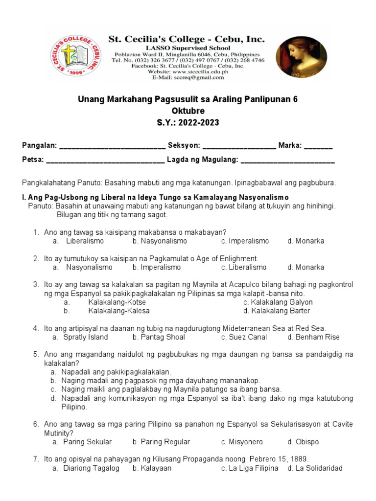 Pagsusulit Sa AP6 | PDF