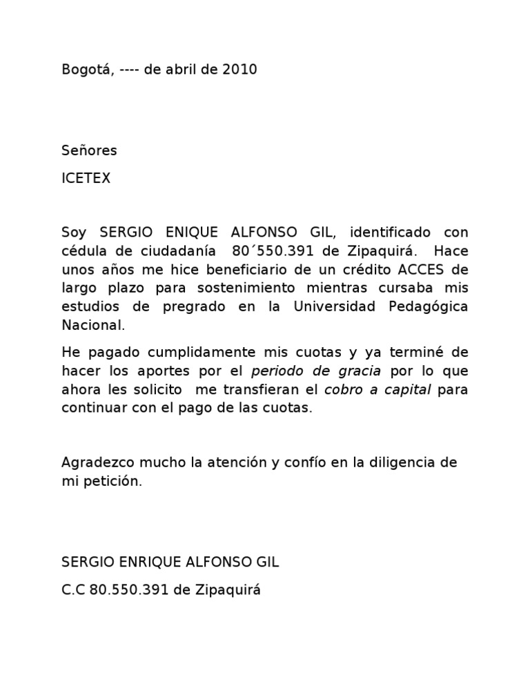 Carta - ICETEX | PDF